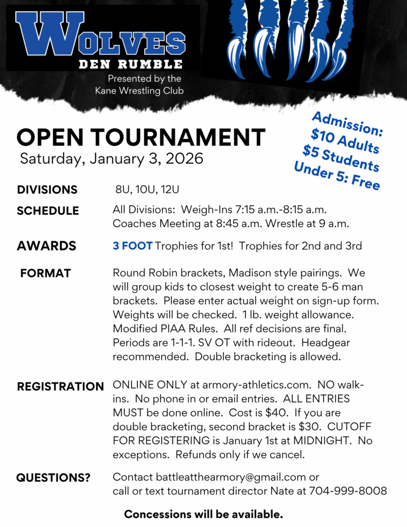 2026 Wolves Den Rumble Open Tournament - Armory Athletics & Event Center